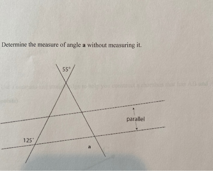 Solved Determine the measure of angle a without measuring | Chegg.com