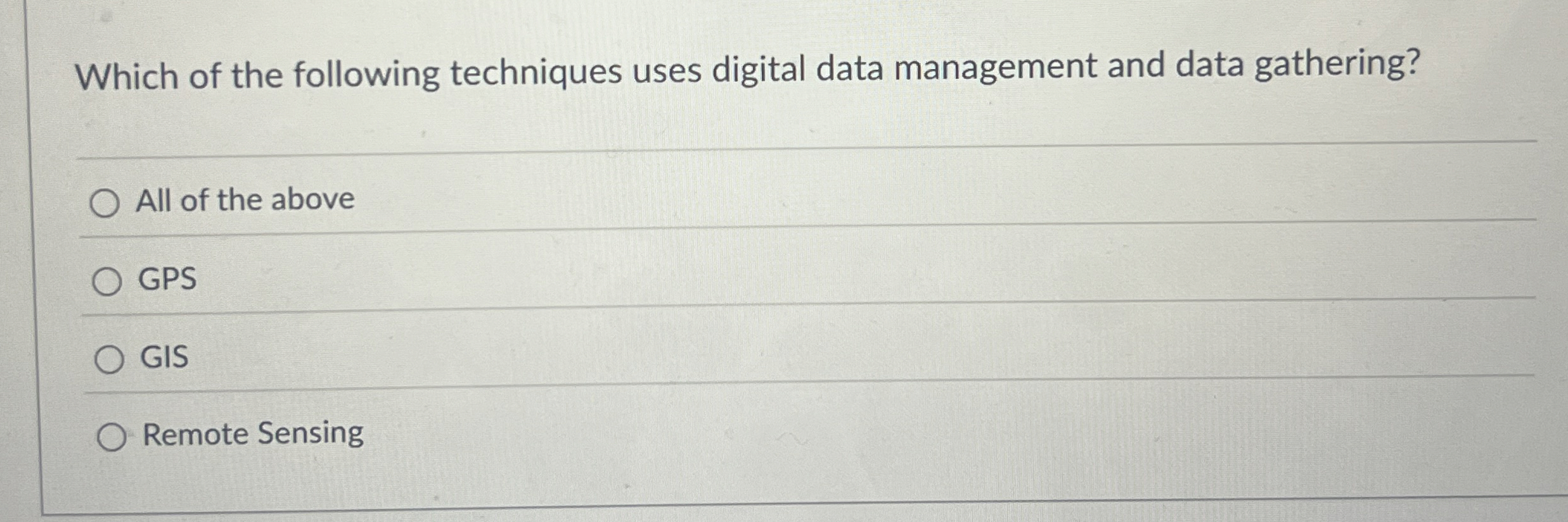 Solved Which of the following techniques uses digital data | Chegg.com