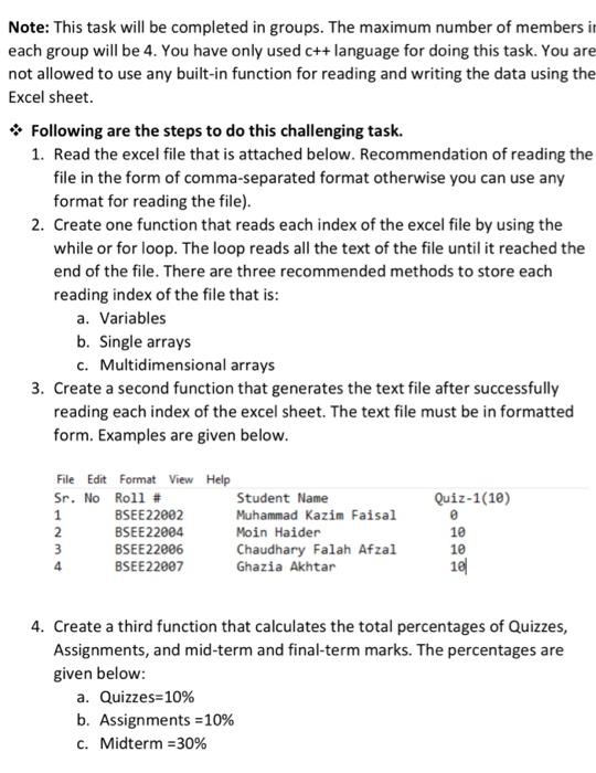 Solved write a c++ program to perfrom the following tasks | Chegg.com Solved write a c++ program to perfrom the following tasks | Chegg.com