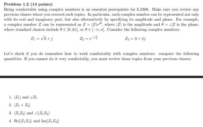 Solved Problem 1.2 (14 points) Being comfortable using | Chegg.com
