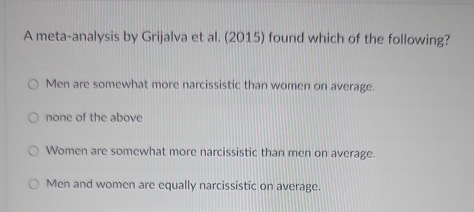 Solved A meta-analysis by Grijalva et al. (2015) found which | Chegg.com