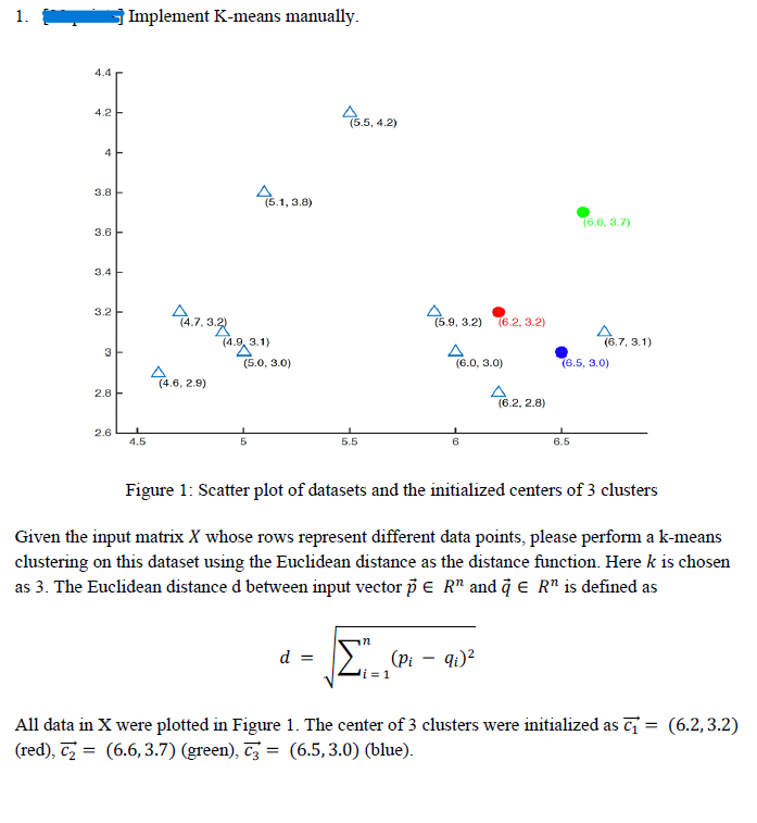 Solved I need help question solving euclidean distance of | Chegg.com