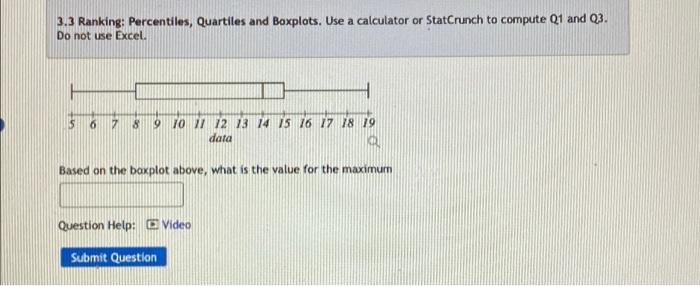 Solved 3.3 Ranking: Percentiles, Quartiles and Boxplots. Use | Chegg.com