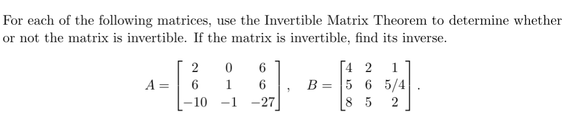 Solved For each of the following matrices, use the | Chegg.com