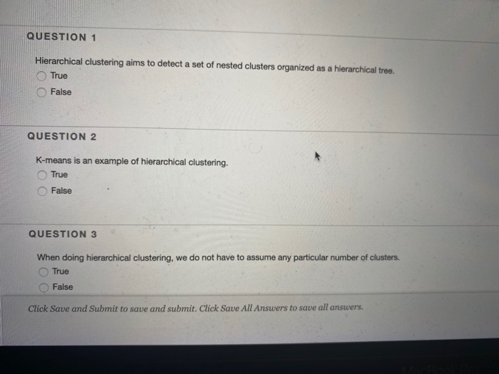 Solved QUESTION 1 Hierarchical clustering aims to detect a | Chegg.com Solved QUESTION 1 Hierarchical clustering aims to detect a | Chegg.com