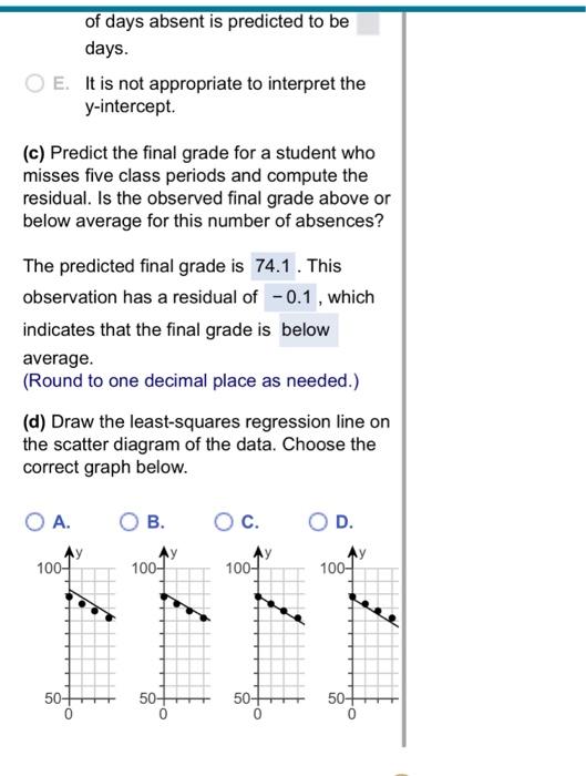 Solved The data below represent the number of days absent, | Chegg.com