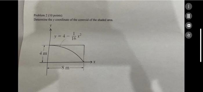 Solved Problem 2 ( 10 points) Determine the y coordinate of | Chegg.com