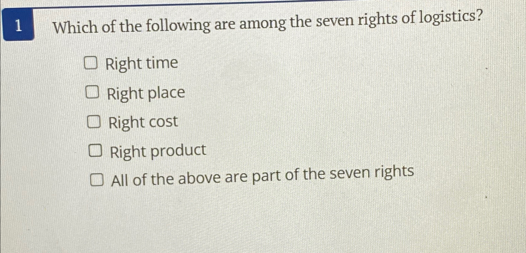 Solved 1 ﻿Which of the following are among the seven rights | Chegg.com