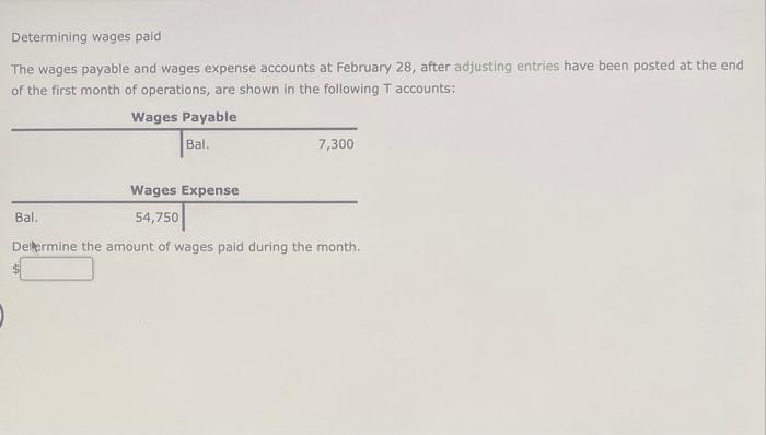 Solved Determining wages paid The wages payable and wages | Chegg.com