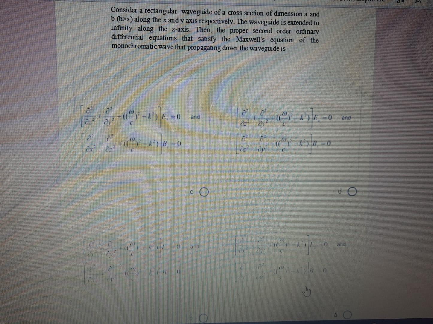 Solved Consider a rectangular waveguide of a cross section | Chegg.com