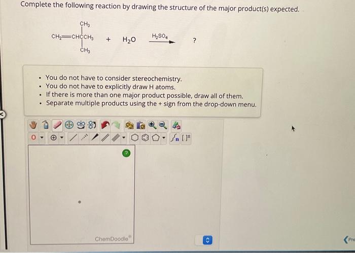 Solved complete the following reaction by drawing the | Chegg.com