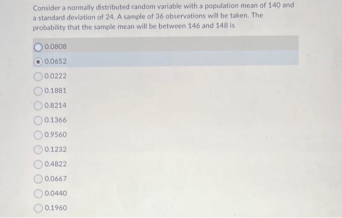 Solved Consider a normally distributed random variable with | Chegg.com