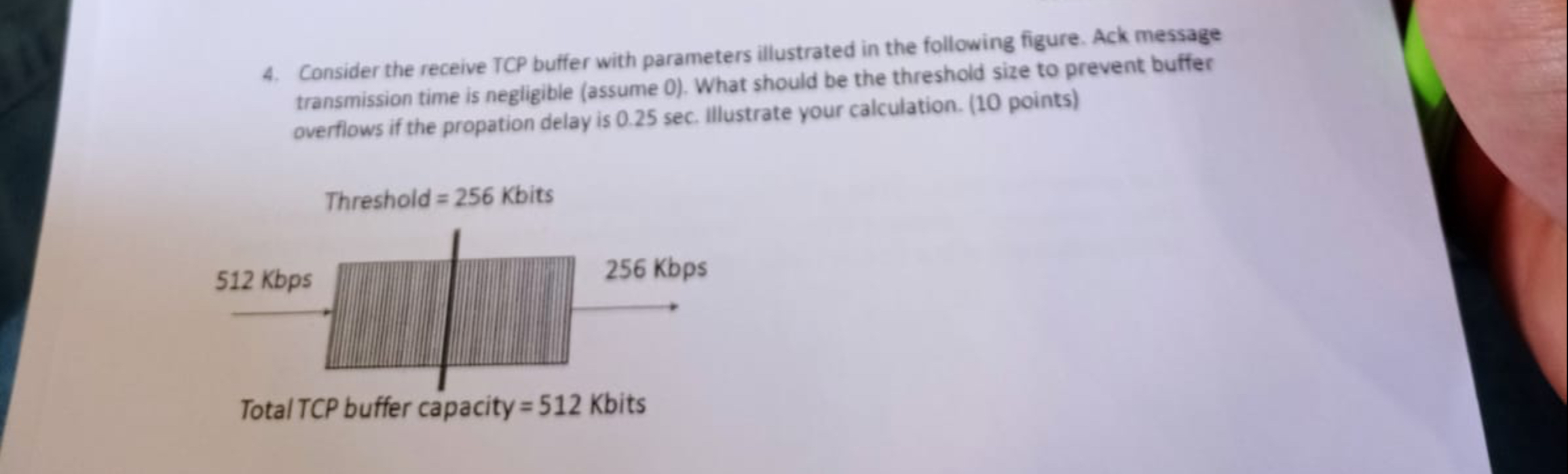 Solved Consider the receive TCP buffer with parameters | Chegg.com
