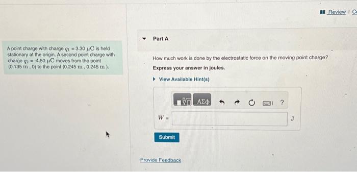 Solved A point charge with charge q1=3.30μC is held | Chegg.com