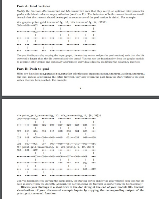 Task 2: Graph Traversals Warm-Up Re-implement the | Chegg.com