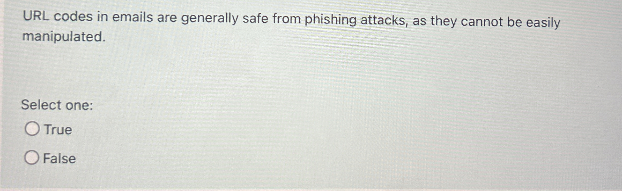 Solved URL codes in emails are generally safe from phishing | Chegg.com