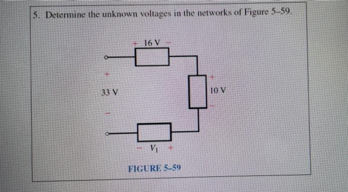 Solved 5. Determine the unknown voltages in the networks of | Chegg.com