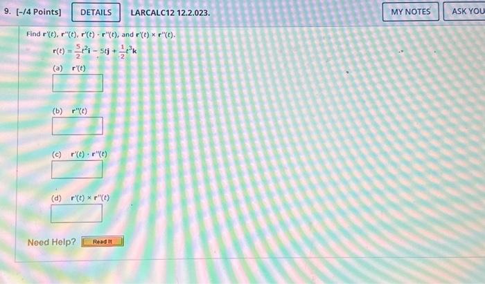 Solved Find r′(t). r(t)=4cos3(t)i+3sin3(t)j+k r′(t)= | Chegg.com