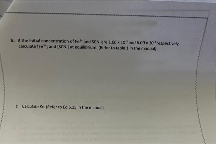 Solved Table1: Start-Channe_Fnuthh-t.......Kc=([Fe3+]initial | Chegg.com