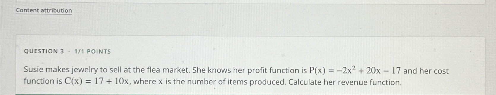 Solved Content attributionQUESTION 3*11 ﻿POINTSSusie makes | Chegg.com