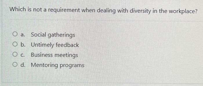 Solved Which is not a requirement when dealing with | Chegg.com
