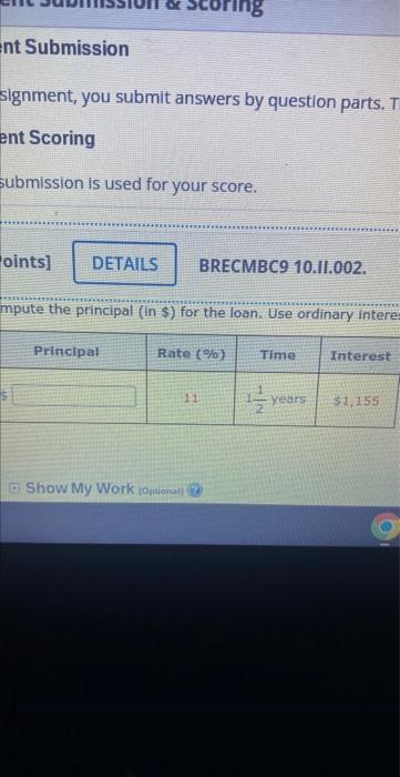 Solved signment, you submit answers by question parts. 7 ent | Chegg.com