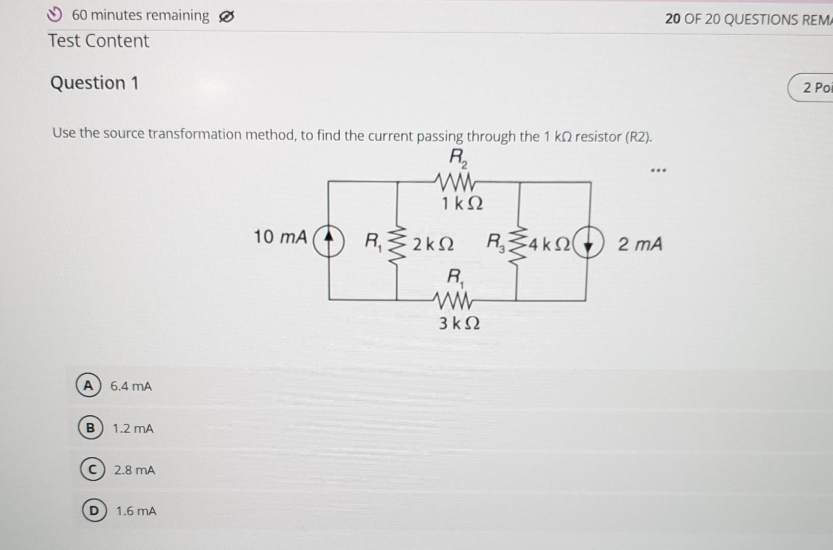 Solved Find the current 11 in the circuit as shown. (A) −4 A | Chegg.com