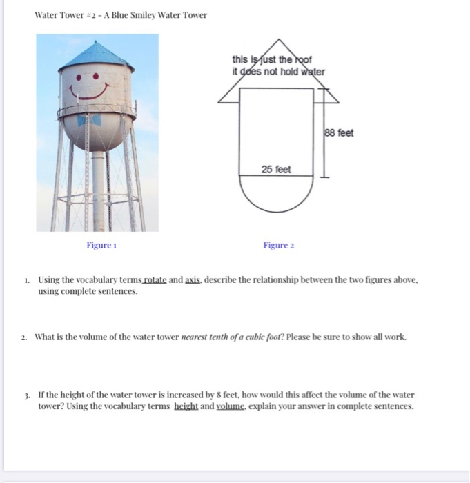 Water Tower #2 - A Blue Smiley Water Tower this is | Chegg.com