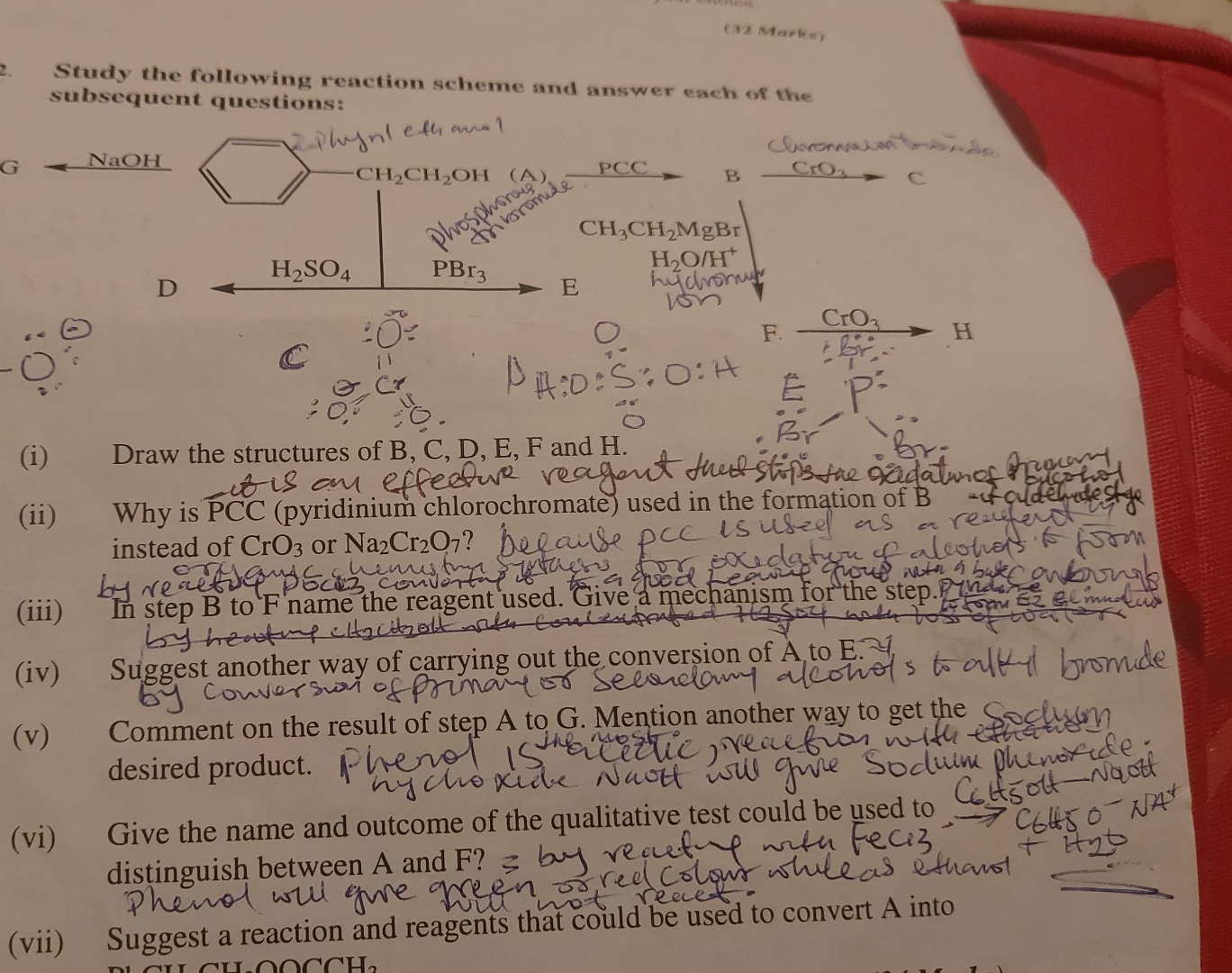 Solved Study the following reaction scheme and answer each | Chegg.com