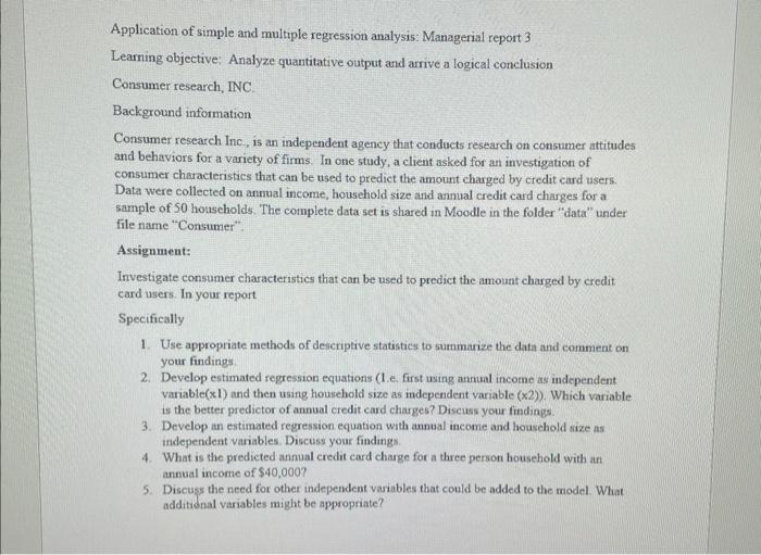 Solved using excel compute and describe the steps taken to | Chegg.com