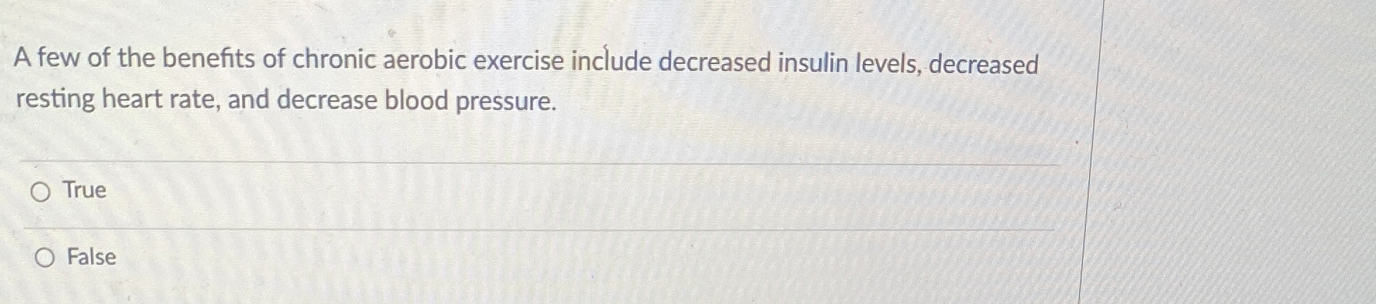 Solved A few of the benefits of chronic aerobic exercise | Chegg.com