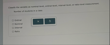 Solved Classify the variable as norminal-level, | Chegg.com
