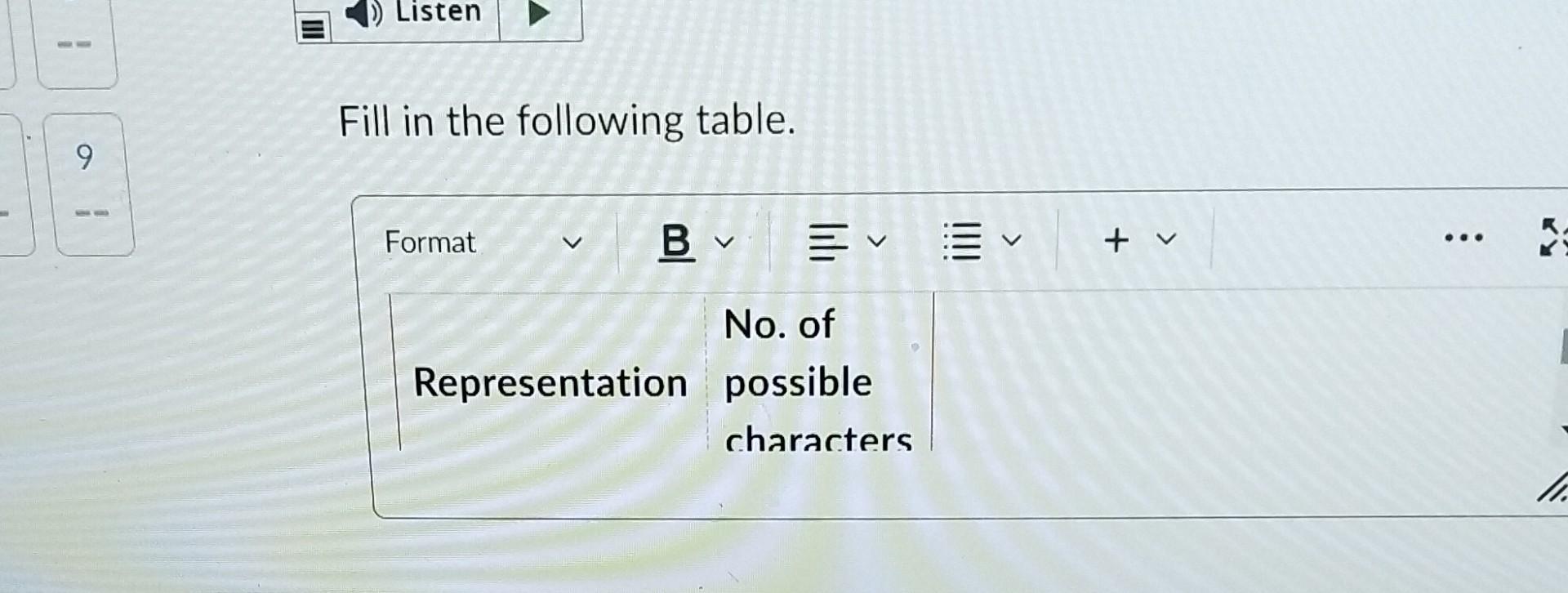 Solved Fill in the following table.Fill in the following | Chegg.com
