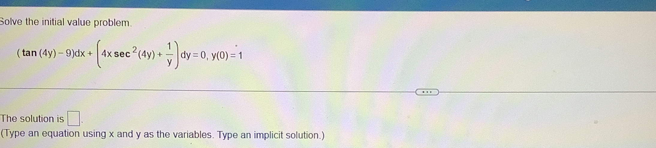 Solved Solve the initial value | Chegg.com