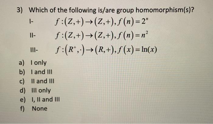 Solved 3) Which of the following is/are group | Chegg.com