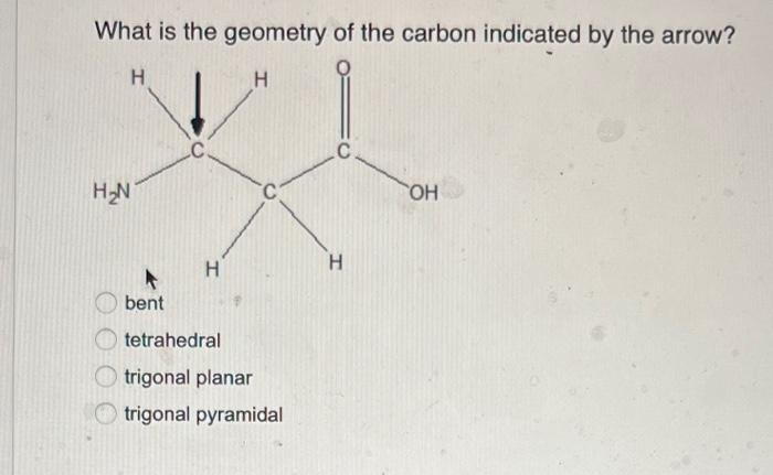 Solved What is the geometry of the carbon indicated by the | Chegg.com