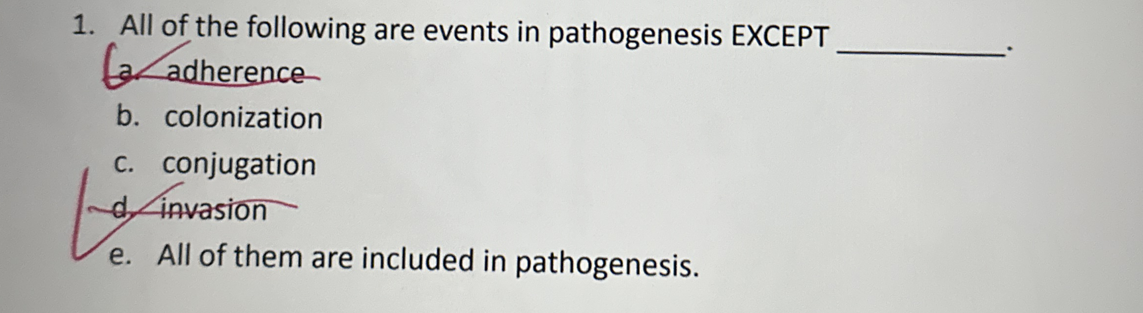 Solved All of the following are events in pathogenesis | Chegg.com
