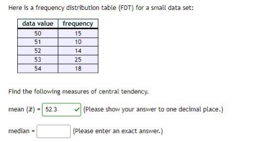 Solved Here is a frequency distribution table (FDT) for a | Chegg.com