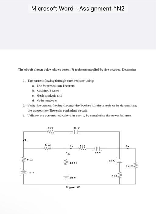 Solved Microsoft Word - Assignment ∧N2 The circuit shown | Chegg.com
