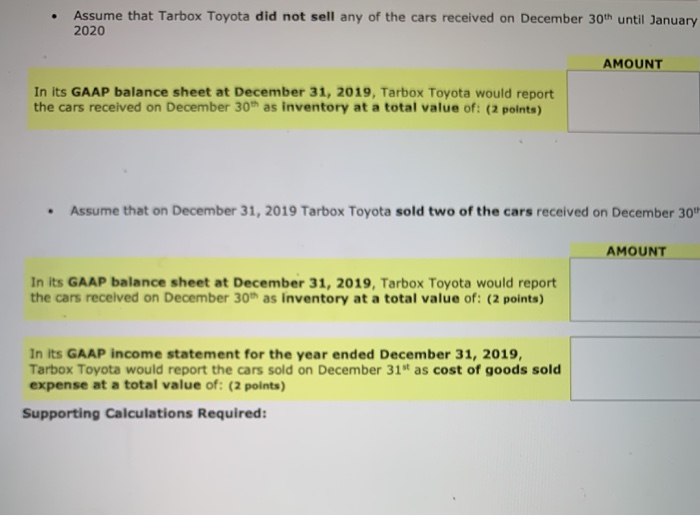 Solved . Scenario #1: Tarbox Toyota and the Historic Cost of | Chegg.com