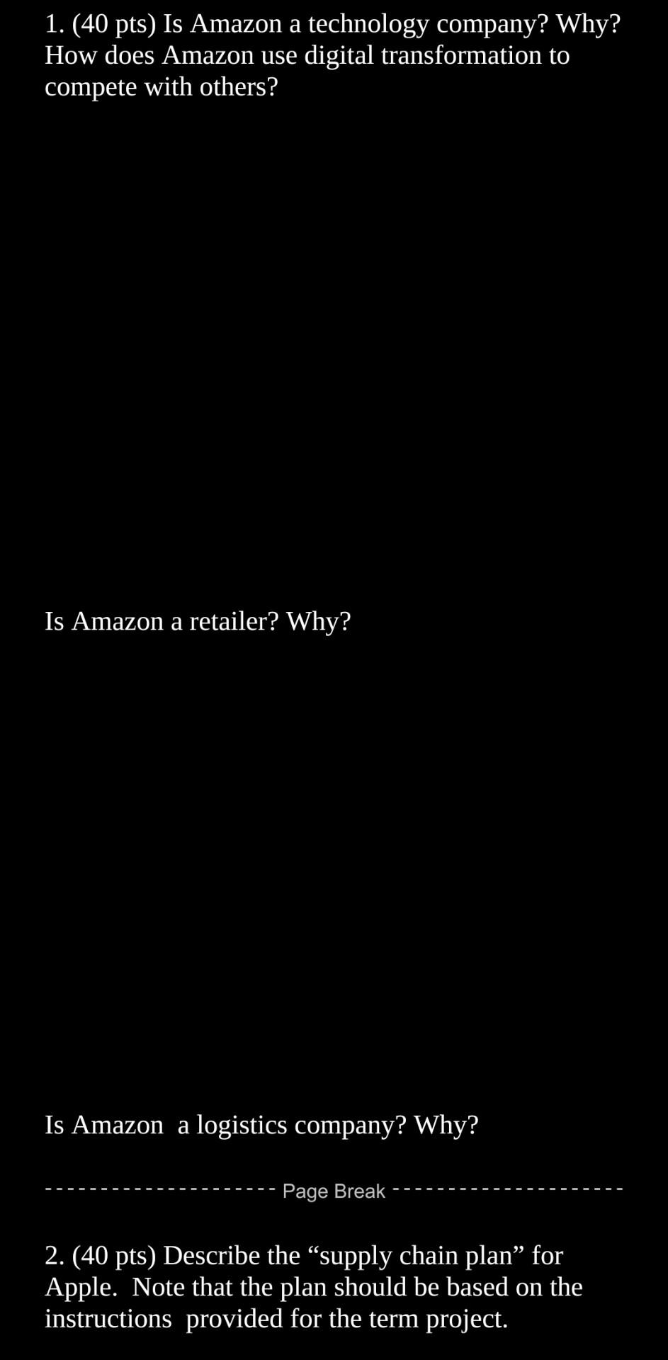Solved (40 ﻿pts) ﻿Is Amazon a technology company? Why? How | Chegg.com