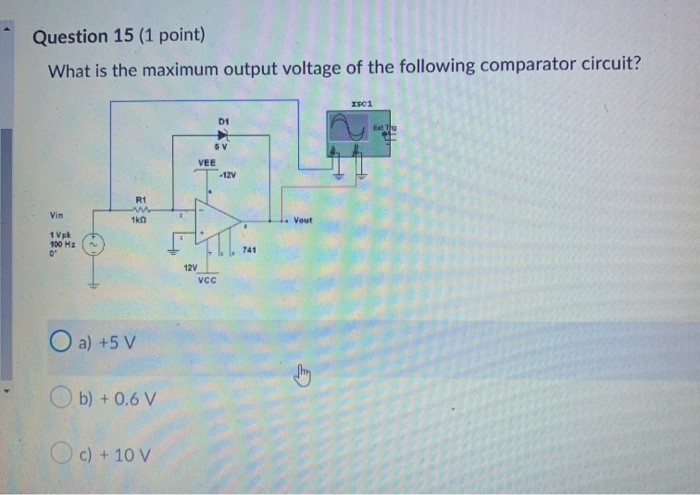 Solved Question 15 (1 point) What is the maximum output | Chegg.com