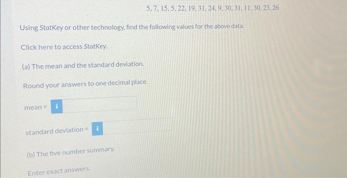 Solved Using StatKey or other technology, find the following | Chegg.com Solved Using StatKey or other technology, find the following | Chegg.com