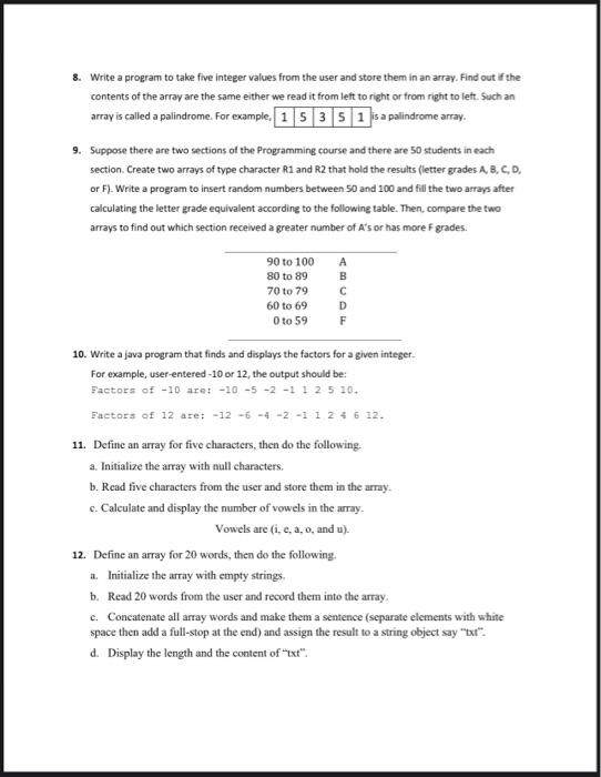Solved CS120: Lab #09 6.1 Introduction to Arrays 24 - 28 | Chegg.com