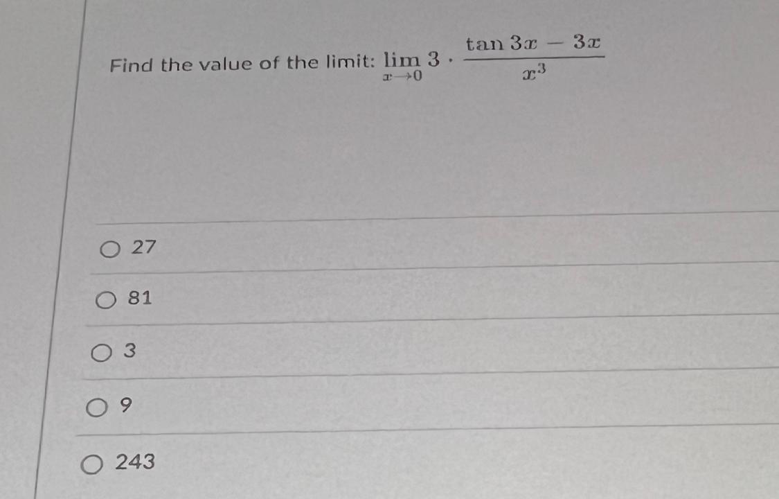 Solved Find the value of the limit: | Chegg.com