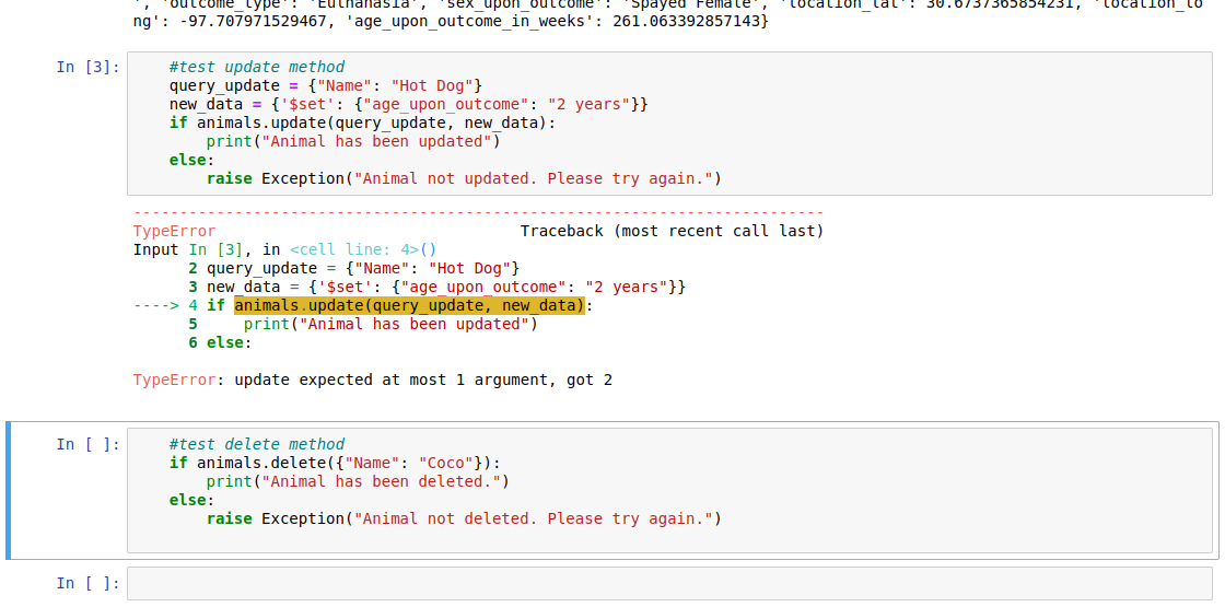 Solved I keep getting a TypeError message with the update | Chegg.com
