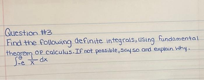 Solved Question \#3 Find the following definite integrals, | Chegg.com