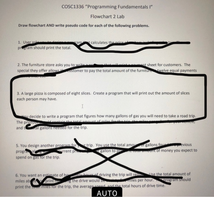 Solved COSC1336 "Programming Fundamentals I" Flowchart 2 Lab | Chegg.com