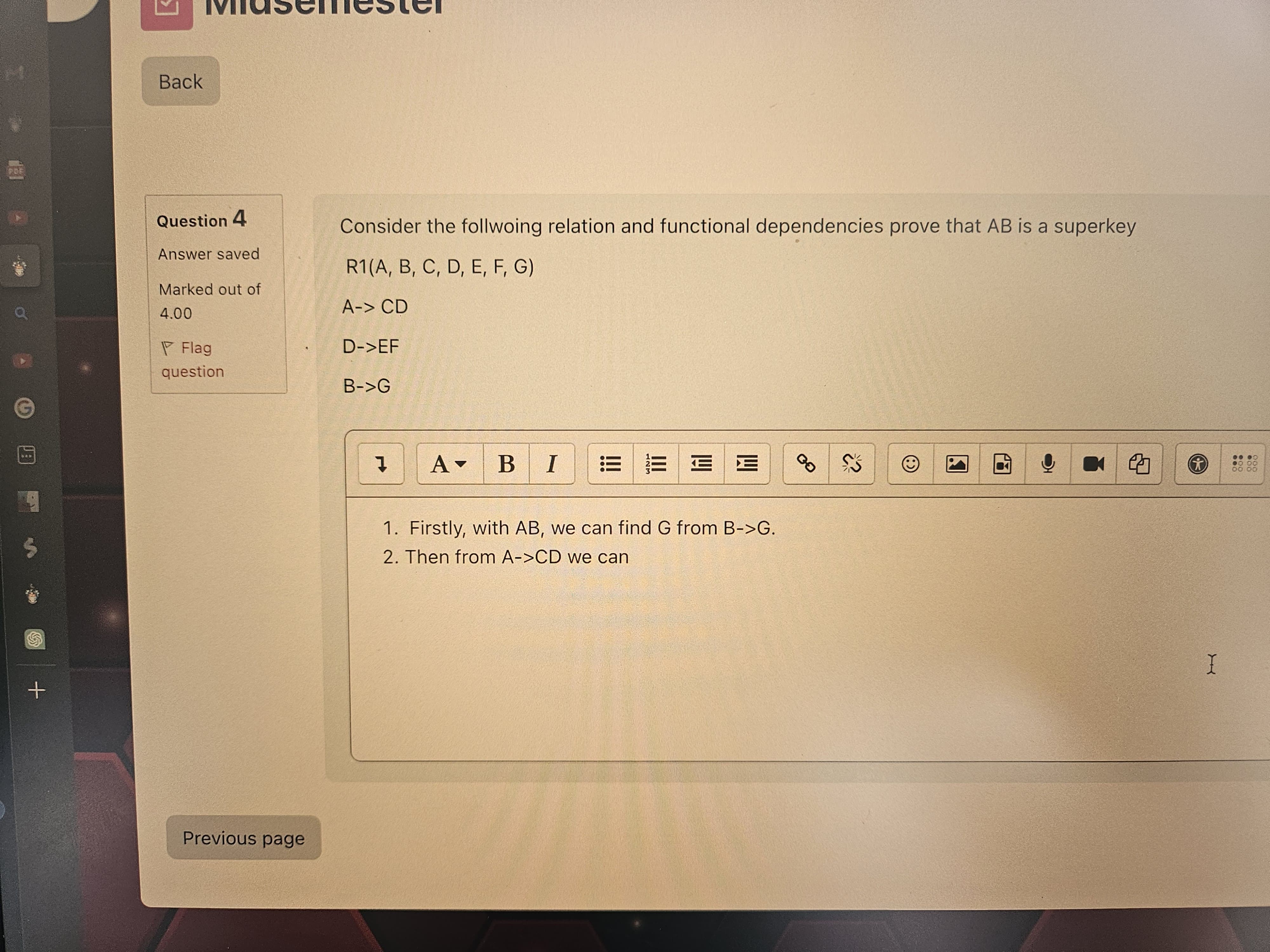 Solved Consider the follwoing relation and functional | Chegg.com