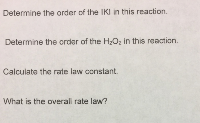 Solved EXPERIMENT 1: CALCULATING RATE OF REACTION Data Sheet | Chegg.com